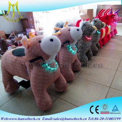 中国 Hansel amusement arcade games giant plush animals kids riding electric dog walking machine coin operated toy ride 販売のため
