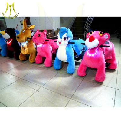 China Hansel indoor and outdoor ride on party animal toy amusement game machines plush toys stuffed animals on wheels for sale