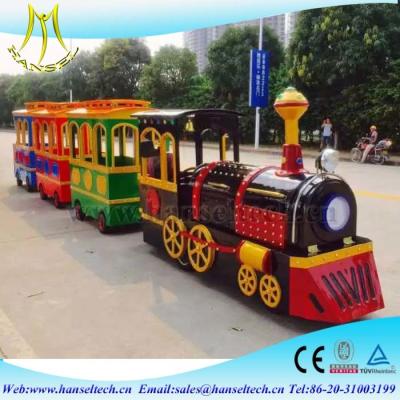 中国 Hansel outdoor door amusement park equipment fiberglass amusements rides electric train for sale 販売のため