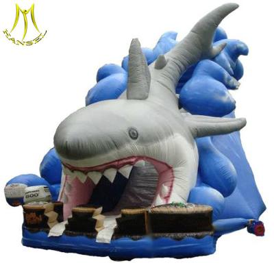 中国 Hansel low price amusement park inflatable toys shark slide for children in game center 販売のため