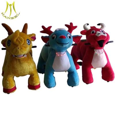 中国 Hansel amusement plush horse on wheels kids ride on animal toy for sale 販売のため