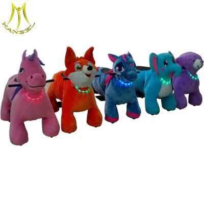 中国 Hansel kids happy rides on animal motorized plush riding animals 販売のため