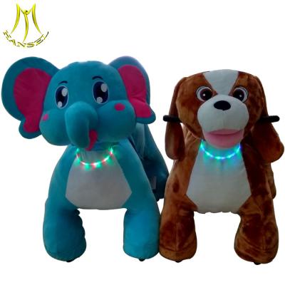 中国 Hansel kids ride on steel frame plush motorized animals toys for sale 販売のため