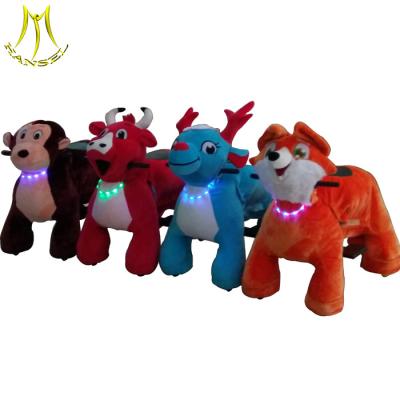 中国 Hansel  plush animal petting zoo kids animal ride electronic for sale 販売のため