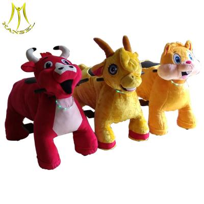 中国 Hansel  coin operated children ride on animal car for sale plush animal kiddie ride 販売のため