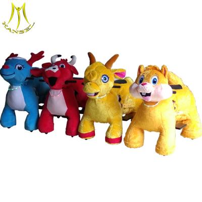 中国 Hansel   2018 hot coin operated plush toy rides walking stuffed animals bike 販売のため