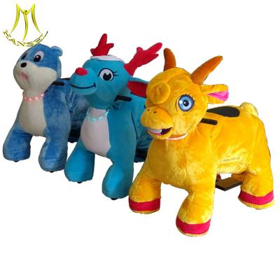 中国 Hansel  plush kiddy ride coin operated stuffed animals scooter for sale 販売のため