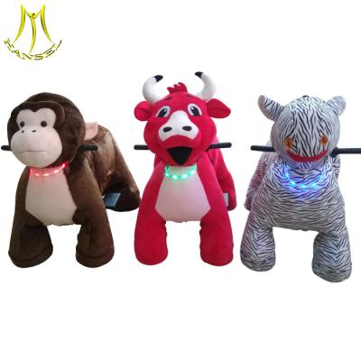 China Hansel fairground kids motorized animal toy rides on plush motorized animals for sale