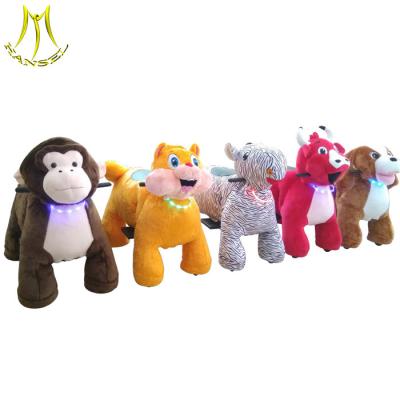 中国 Hansel hot selling amusement rides plush electric animal toy car 販売のため