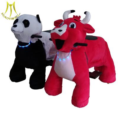 中国 Hansel  coin operated electric plush kids animal panda rider in parties 販売のため