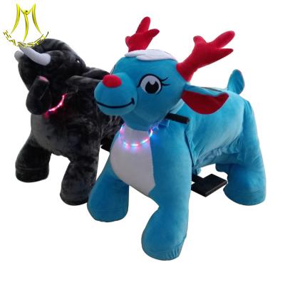 China Hansel  battery operated walking rides zippy coin plush animal scooters in mall for sale