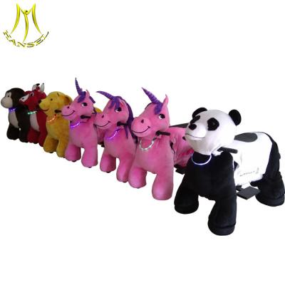 中国 Hansel safari plush moving electronic animal horse rides toys 販売のため