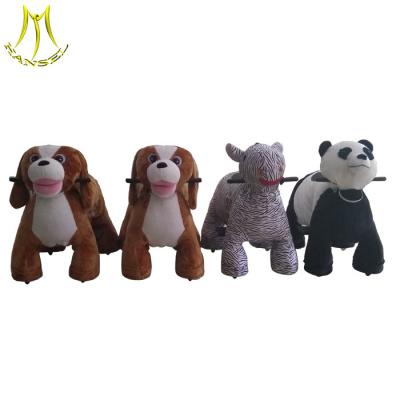 中国 Hansel  plush dog toys rides child animal car electric walking toys for mall 販売のため