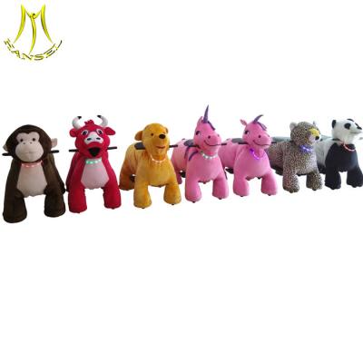 中国 Hansel coin operated walking kiddie ride on electronic plush animal 販売のため