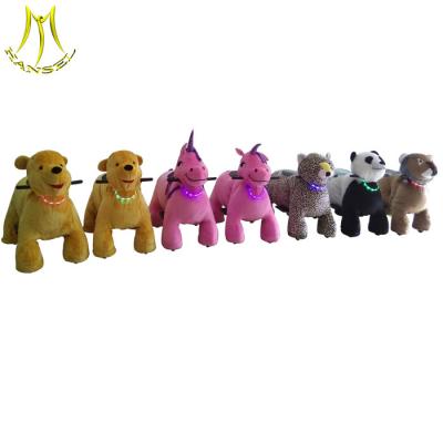 中国 Hansel large kids plush ride car with music stuffed animal ride for sale 販売のため