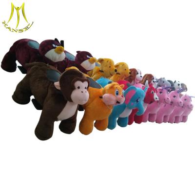 中国 Hansel children indoor rides games stuffed animal unicorn on wheels 販売のため