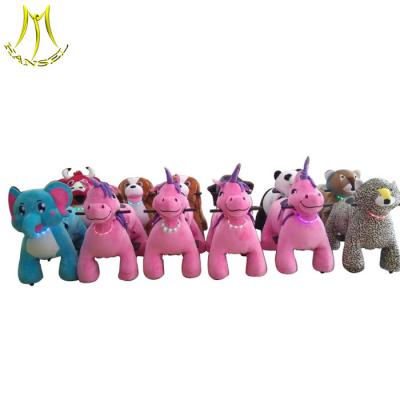 Hansel children amusement coin operated plush motorized animals for sale