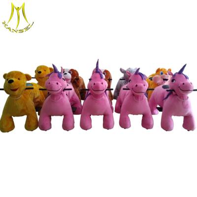 中国 Hansel top quality kids ride on coin operated stuffed electric animal ride 販売のため