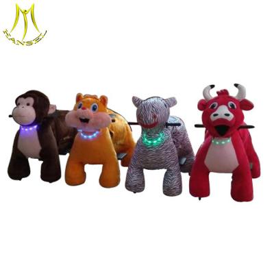 中国 Hansel  2018 kids coin operated stuffed animal unicorn on wheels for indoor /outdoor rides 販売のため
