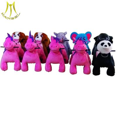 中国 Hansel battery operated lovely plush coin operated electric animal ride 販売のため
