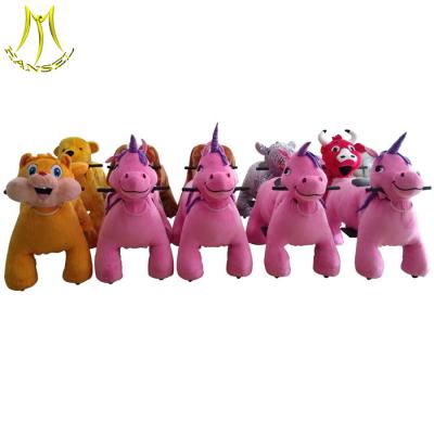 中国 Hansel coin operated electric ride on animals motorized plush animal ride 販売のため