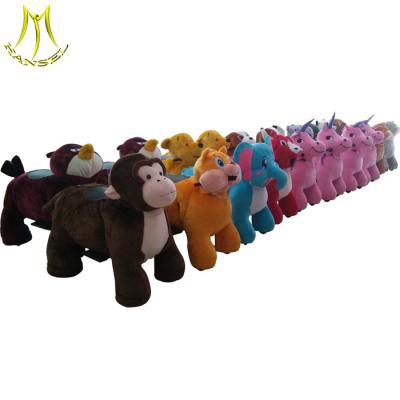 Hansel import coin operated children's electric ride on plush motorized animals