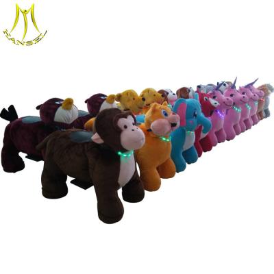 中国 Hansel amusement park games battery operated motorized plush ride for kids 販売のため