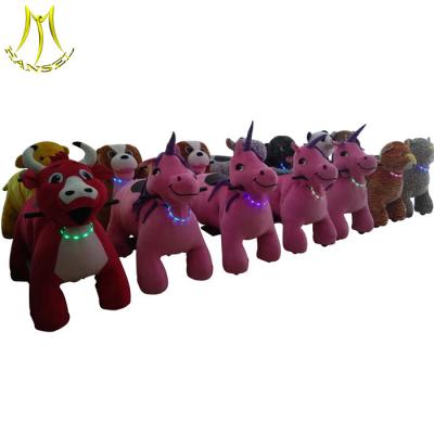 中国 Hansel kids game machine amusement park motorized stuffed animals riding 販売のため