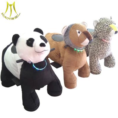 中国 Hansel amusement indoor games kids ride on plush motorized animals 販売のため