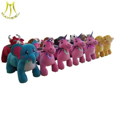 Hansel hot selling coin operated kids ride on plush walking toy animals