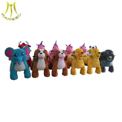 中国 Hansel motorized plush riding animals coin operated children rides car attractions for children 販売のため