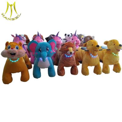 中国 Hansel wholesale electric car stuffed coin operated ride on animal toys 販売のため