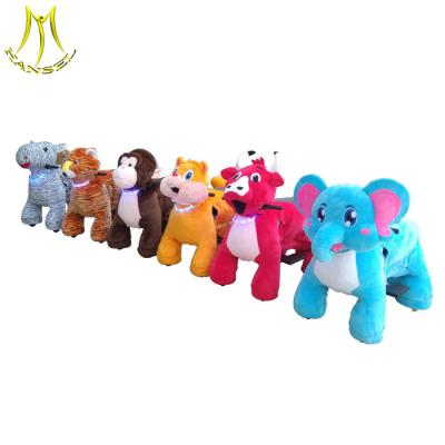 中国 Hansel  plush spraying machine motorized plush riding animals mall car for kids 販売のため