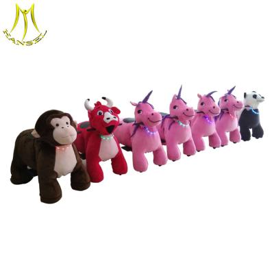 中国 Hansel  family park battery operated plush electric animal scooter toy ride 販売のため