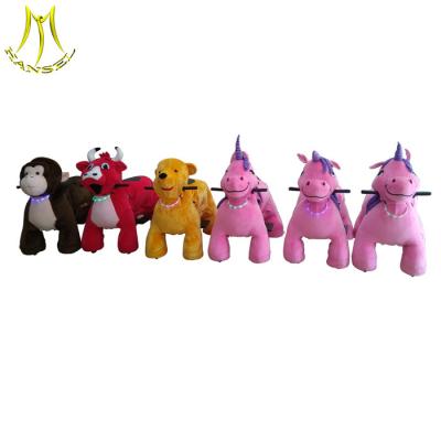 中国 Hansel four wheel battery powered plush animal with light  kids electric rides for sale 販売のため