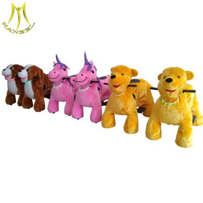 Hansel children coin operated electronic kiddie ride on plush animals