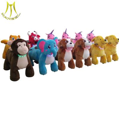 Hansel hot-selling kids coin operated indoor plush riding motorized animals