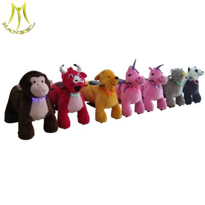 中国 Hansel   2018 ride for kids plush stuffed electric battery operated ride animals on wheels 販売のため