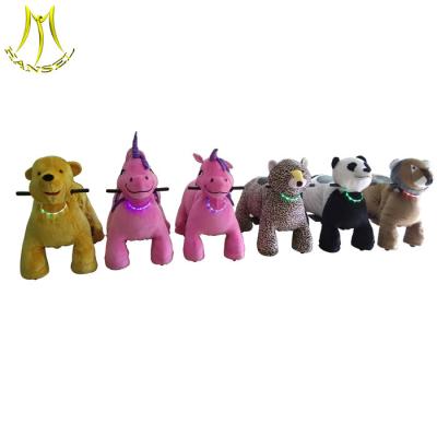 中国 Hansel  coin operated plush outdoor ride walking animals for shopping mall 販売のため