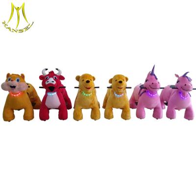 中国 Hansel  children indoor rides games machines electric ride on plush animals 販売のため