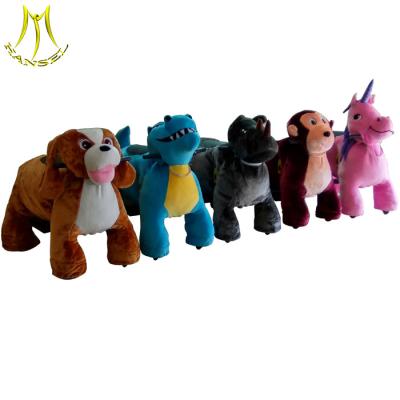 China Hansel  family entertainment walking plush electric children electric motorized animal scooter for sale