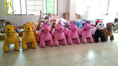 中国 Hansel children funfair plush battery operated zoo animal toys ride 販売のため