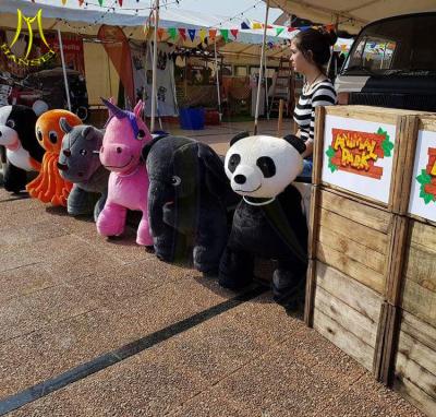 中国 Hansel electric games kids plush stuffed electric battery operated ride animals 販売のため