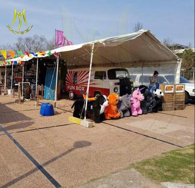 中国 Hansel children funfair plush battery operated zoo animal toys ride for kids 販売のため