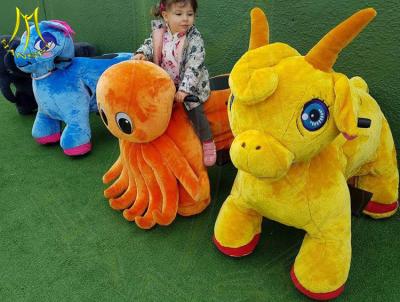 中国 Hansel amusement park happy rides on animal motorized plush riding animals 販売のため