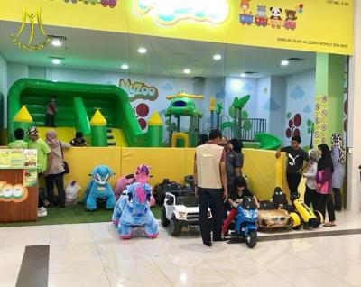 中国 Hansel  wholesale coin operated animal electric car kids plush rocking horse 販売のため