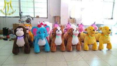 China Hansel  Guangzhou animal dinosaur ride large plush toy ride toy on wheels for sale