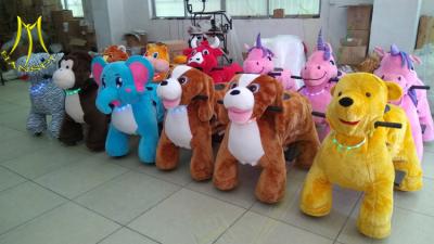 中国 Hansel stuffed animal unicorn on wheels coin operate game machine coin kiddy ride for mall 販売のため