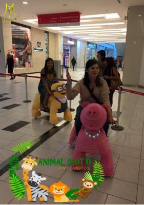 中国 Hansel electronic kids ride on  plush animal battery operated stuffed pink pig 販売のため