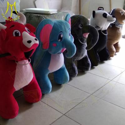 中国 Hansel High quality plush coin operated electric kids ride on stuffed animals 販売のため